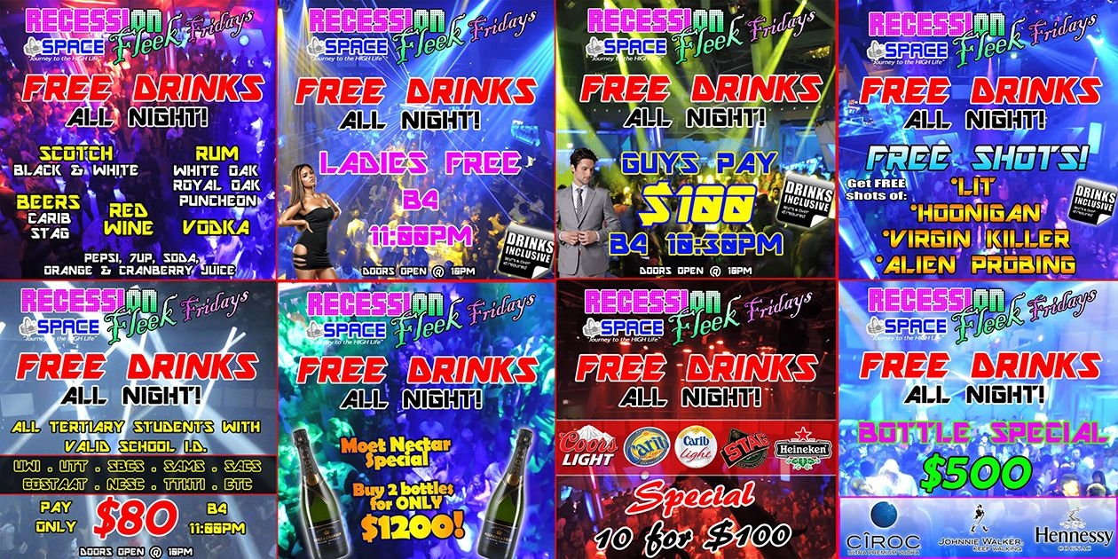Recession Fleek Fridays - $100 Free Drinks & Shots ID 17871