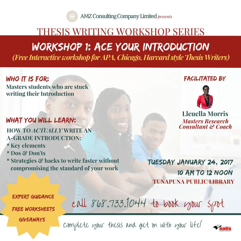 Thesis Writing Workshop Series: January 2017 ID 19809